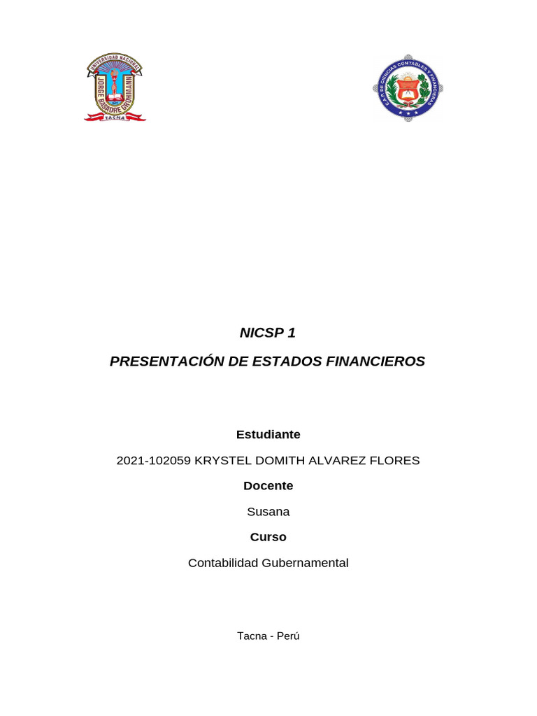 NICSP 1 AVANCE | PDF | normas internacionales de INFORMACION FINANCIERA ...