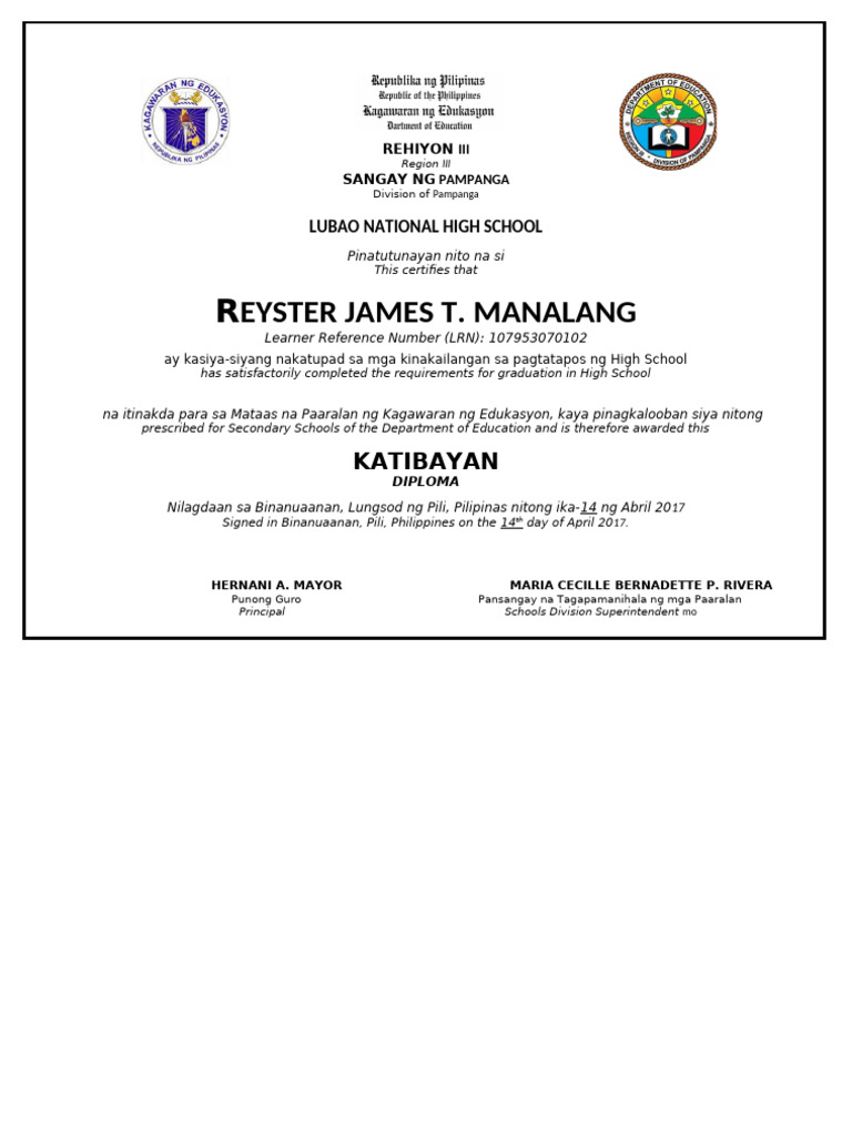 Reyster Diploma | PDF
