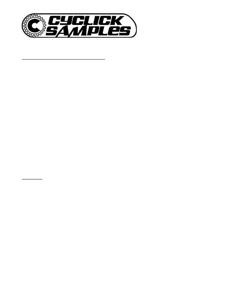 Cyclick Samples | PDF | Microphone | Sound Technology