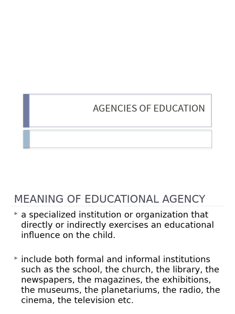 Understanding Educational Agencies | PDF | Literacy | College