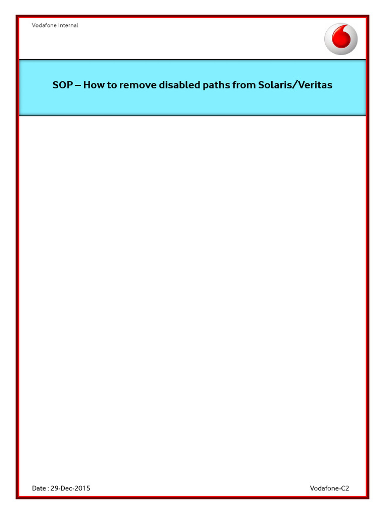 SOP -- Removing disabled paths from Solaris-Veritas | PDF | Computer Data | Operating System ...