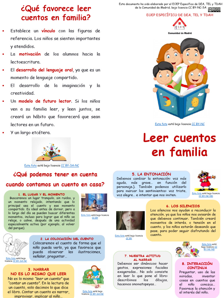Diptico Familias Lectura Cuentos | PDF