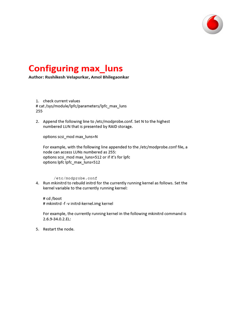 Changing Max-Lun Configuration | PDF