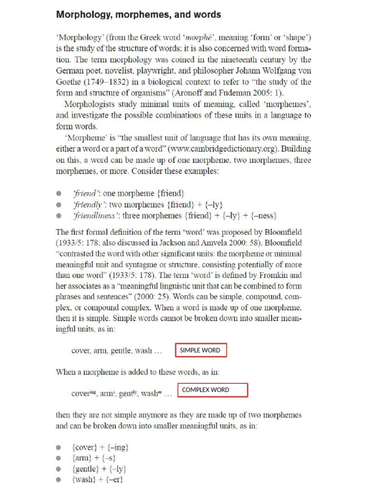 Morphology, Morphes and Words | PDF