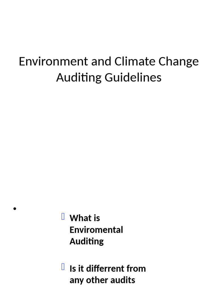 Environment Audit - Final | PDF | Audit | Policy