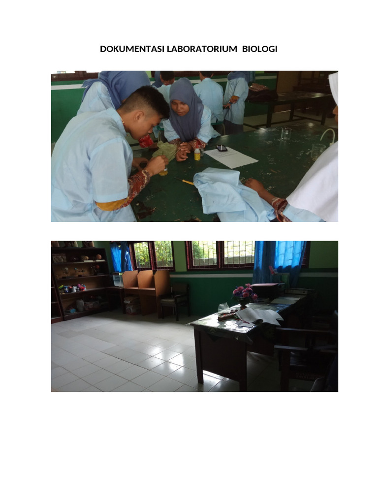 DOKUMENTASI LABORATORIUM BIOLOGI | PDF