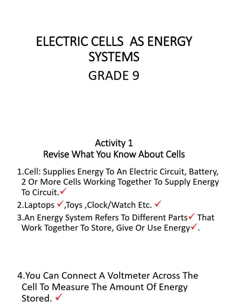 2 Electric Cells As Energy Systems | PDF | Series And Parallel Circuits ...