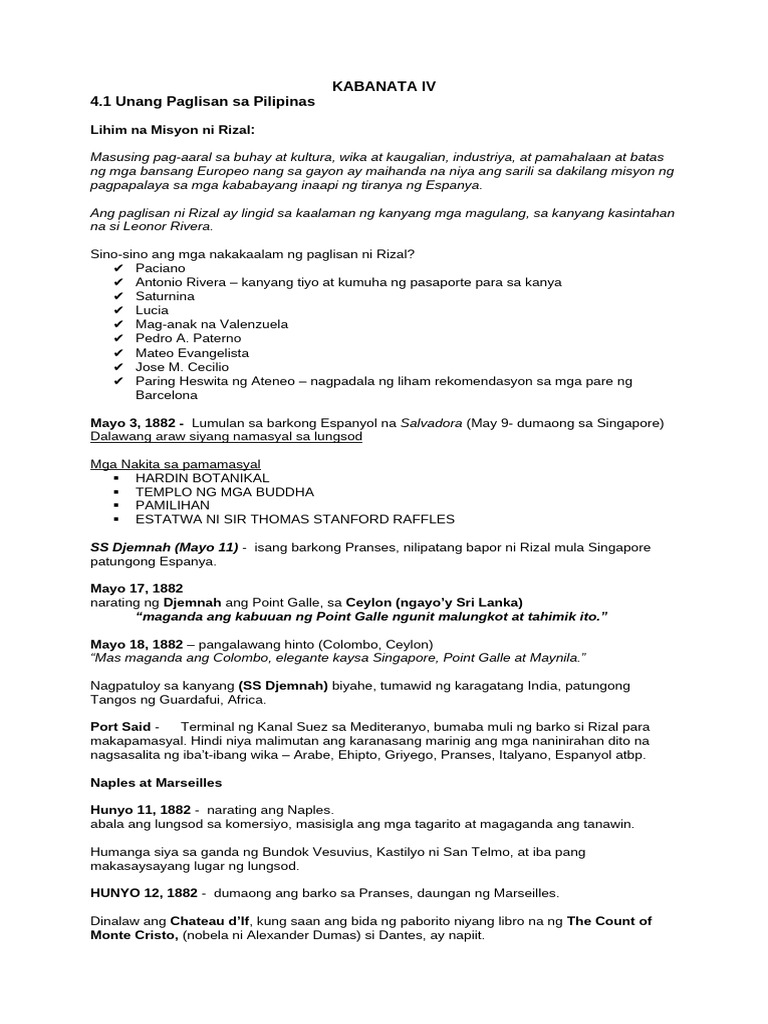 Kabanata Iv Handout | PDF