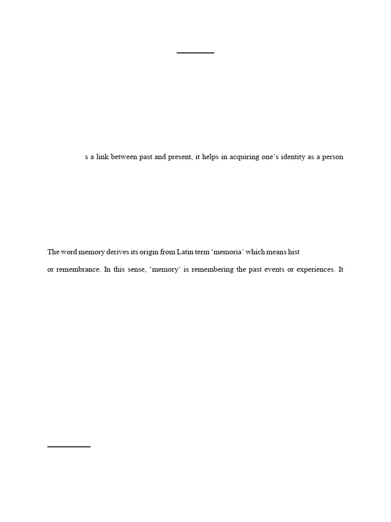 MEMORY notes | PDF | Recall (Memory) | Memory