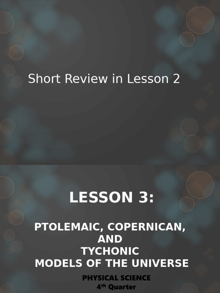 Ptolemaic, Copernican, and Tychonic Model of The Universe | PDF ...