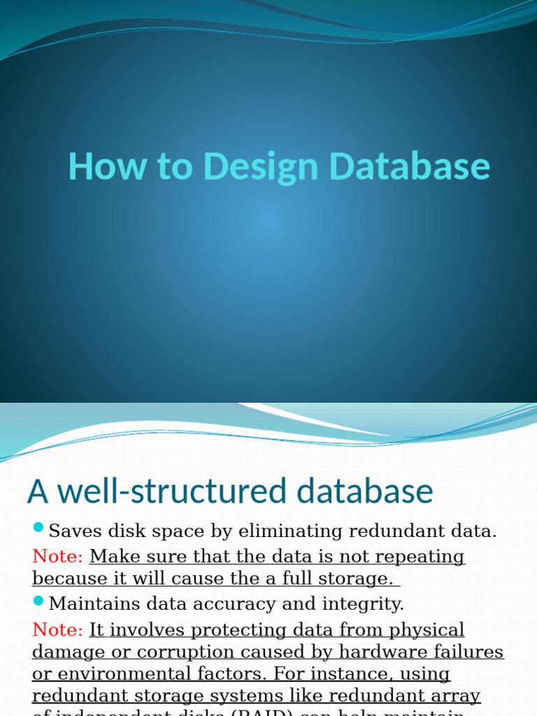 How To Design Database | PDF | Databases | Data