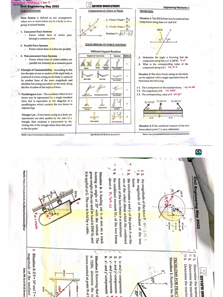 Mechanics 1 - CE Reviewer | PDF