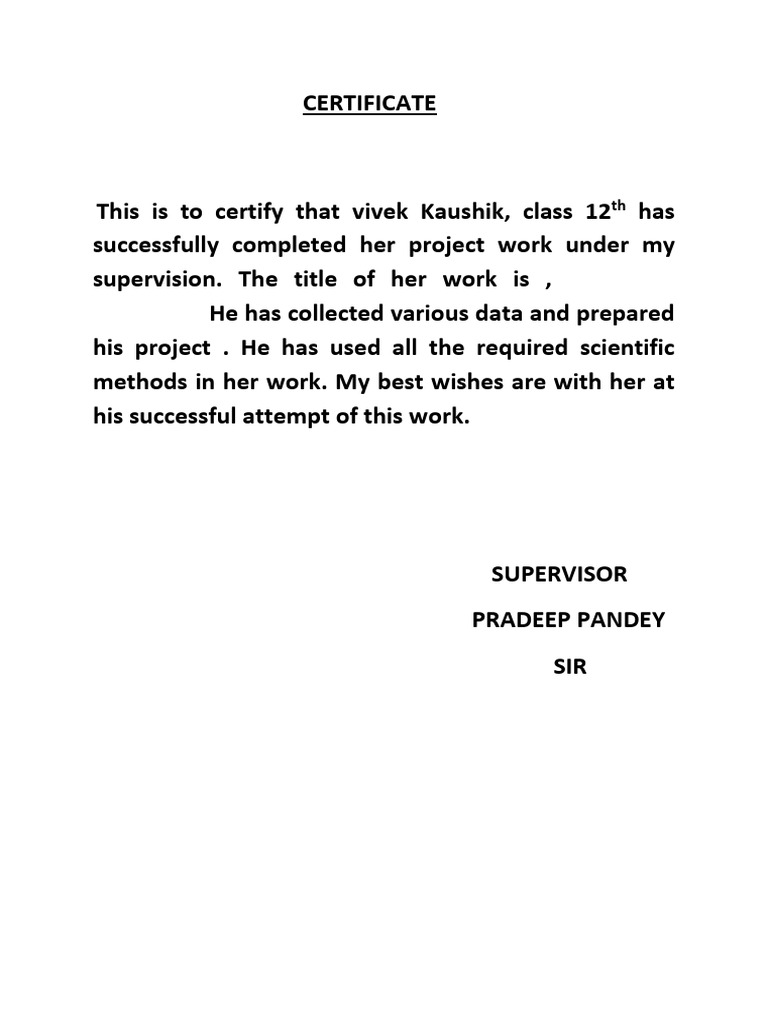 Class 12 Project Certificates Summary | PDF | Jeans | Economies