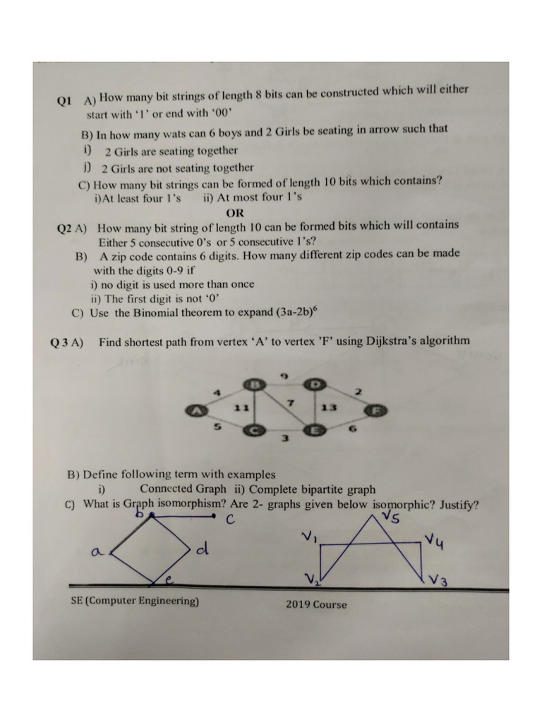Discrete Mathematics Question Bank | PDF