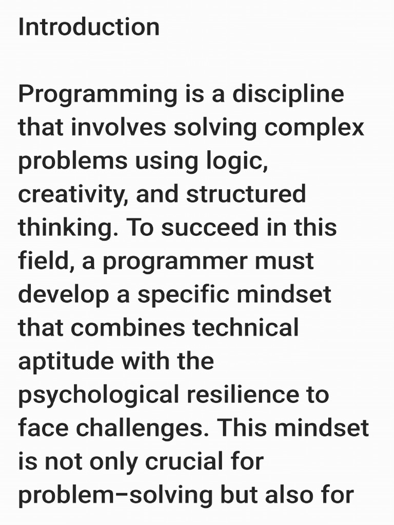 The Mindset Required For A Programmer Pdf
