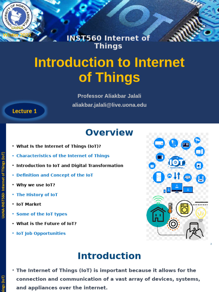 Leacture 1_IoT Introduction | PDF | Internet Of Things | Automation