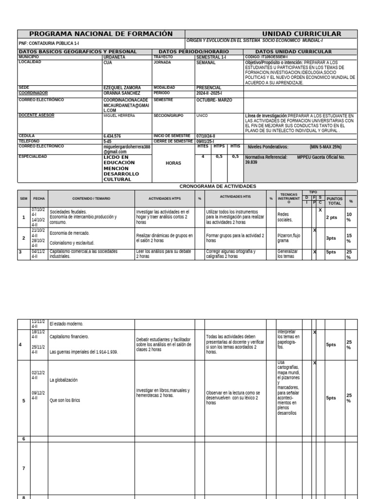 Modelo Acuerdo Aprendizaje Cp1-I 2024ii | PDF