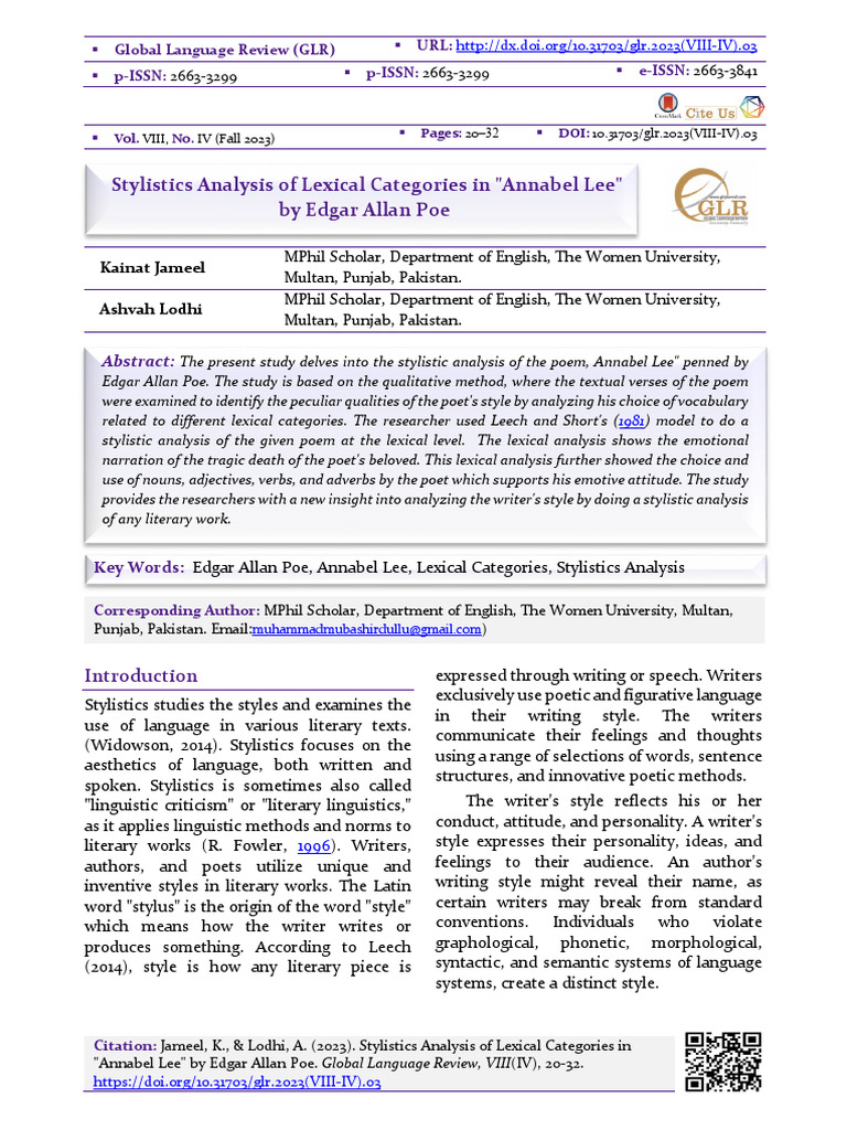 3-Stylistics Analysis Lexical Categories of .Edited | PDF | Part Of Speech | Adverb