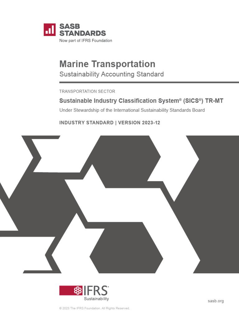 SASB Marine Transportation Standard - For Reference | PDF | Greenhouse ...