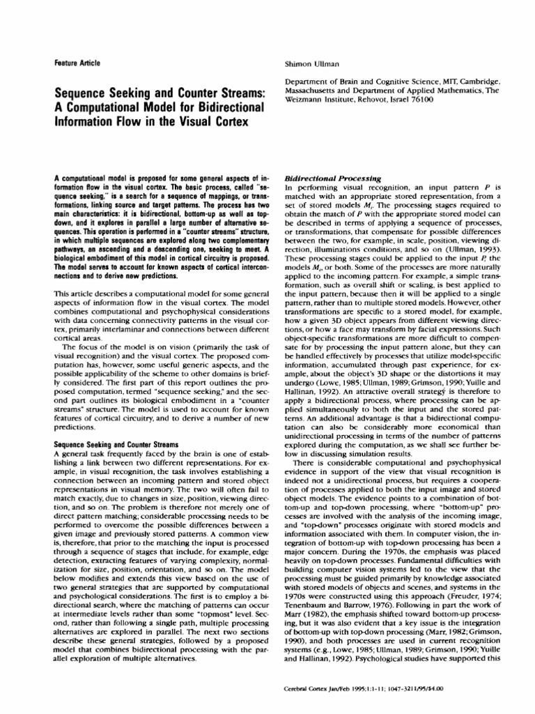 Sequence Seeking and Counter Streams: A Computational Model For Bidirectional Information Flow ...
