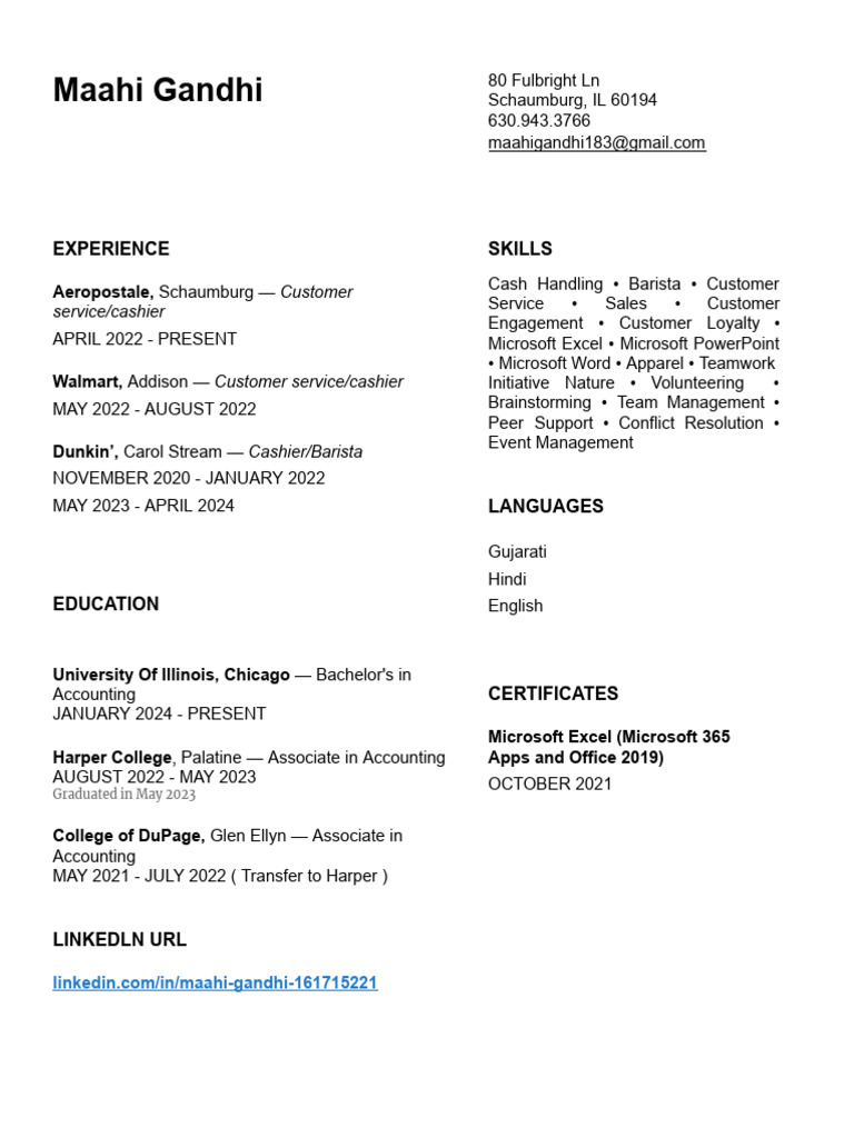 Regular Resume | PDF