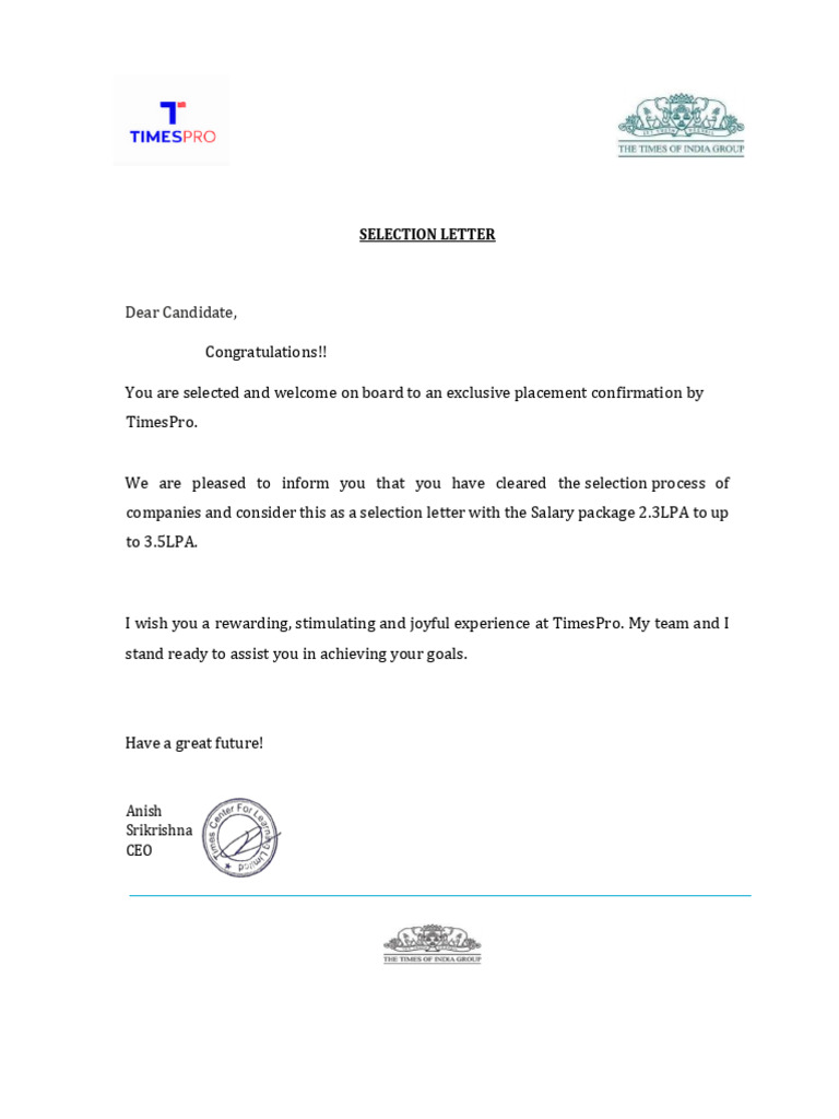 CONDITIONAL OFFER LETTER | PDF