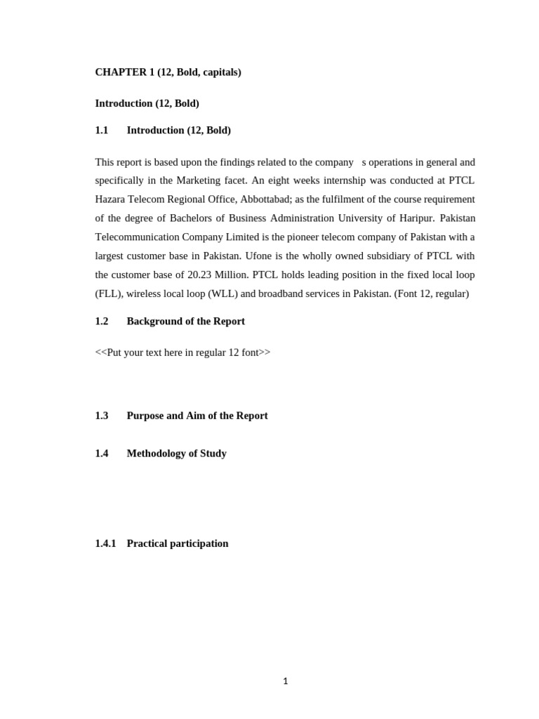 Internship Report Main body Format | PDF | Telecommunications | Service ...