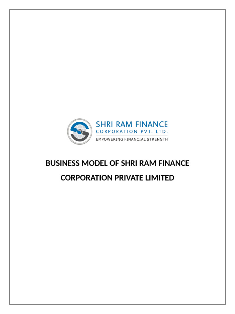 Shri Ram Finance Business Model Overview | PDF | Loans | Credit