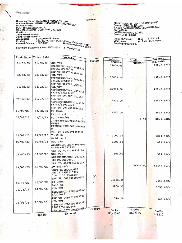 Bank Statement To Analyze Pdf