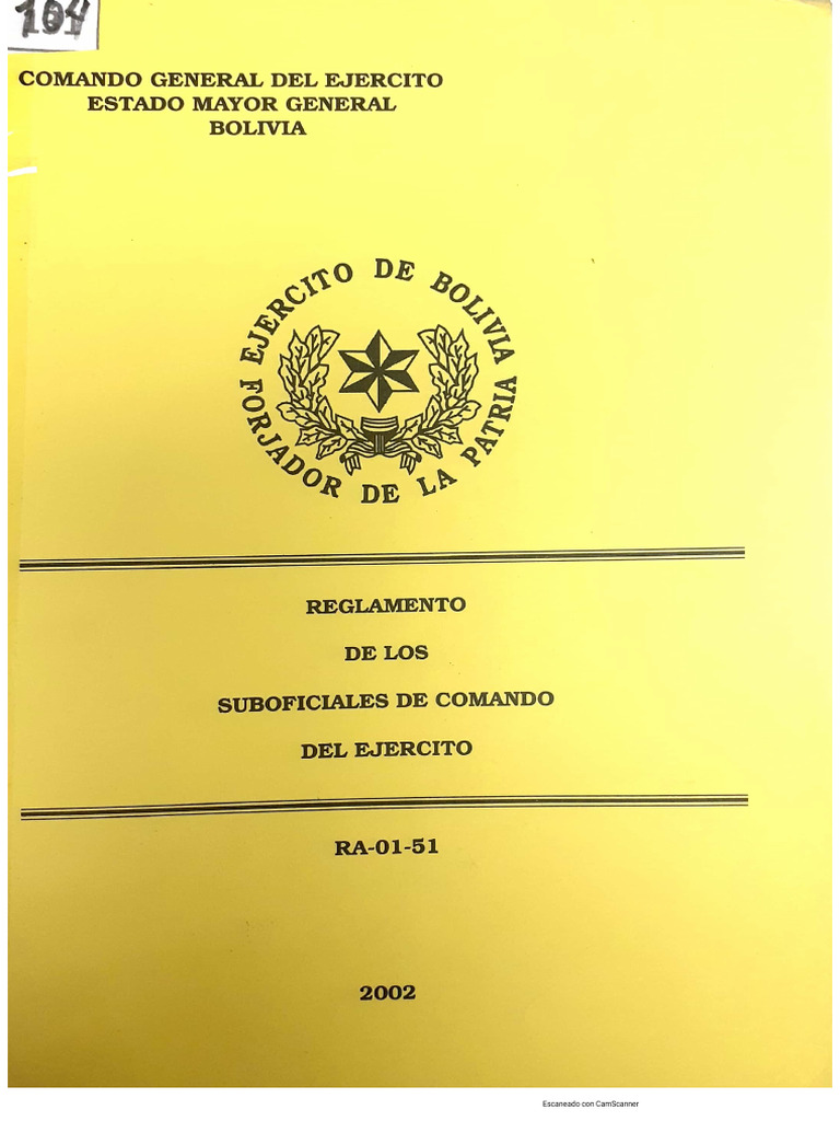 103.-Ra-01-51 Reglamento de Los Suboficiales de Cmdo. Del Ejército | PDF