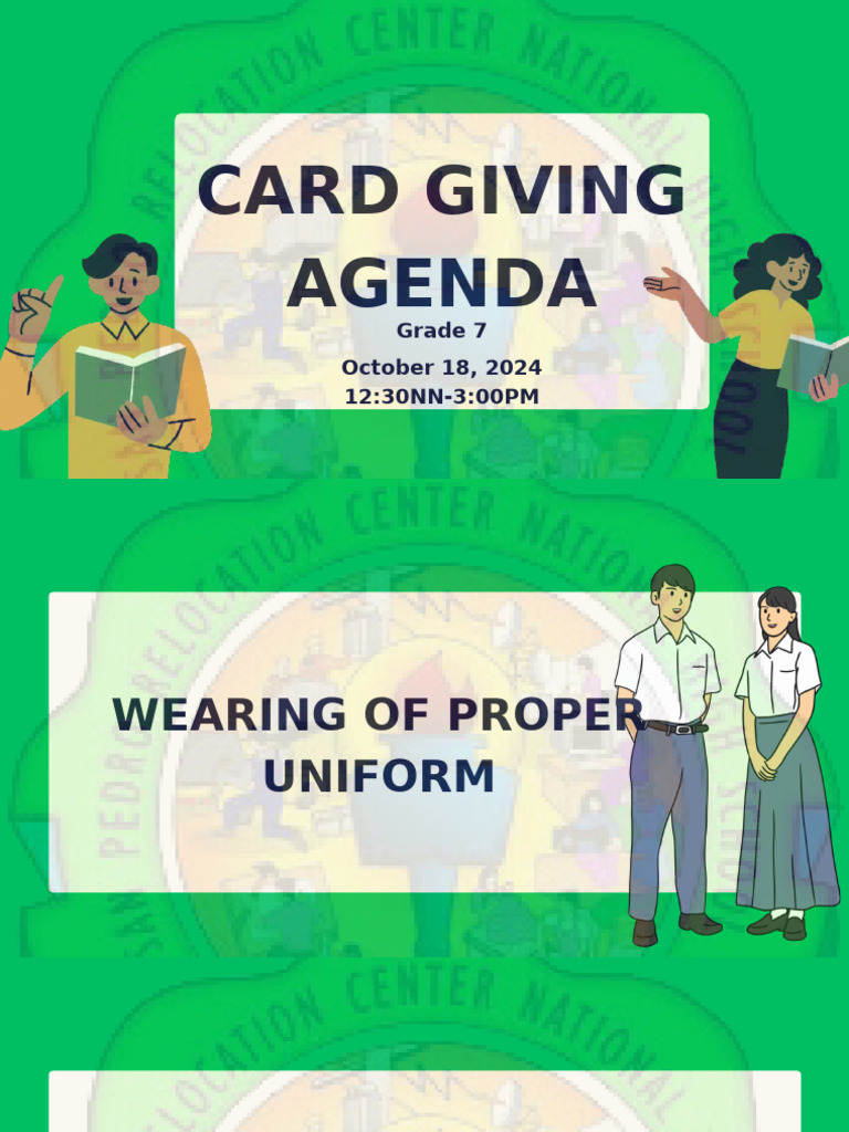 Card Giving Agenda PPT | PDF