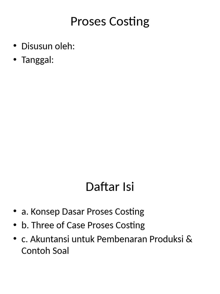Proses Costing | PDF