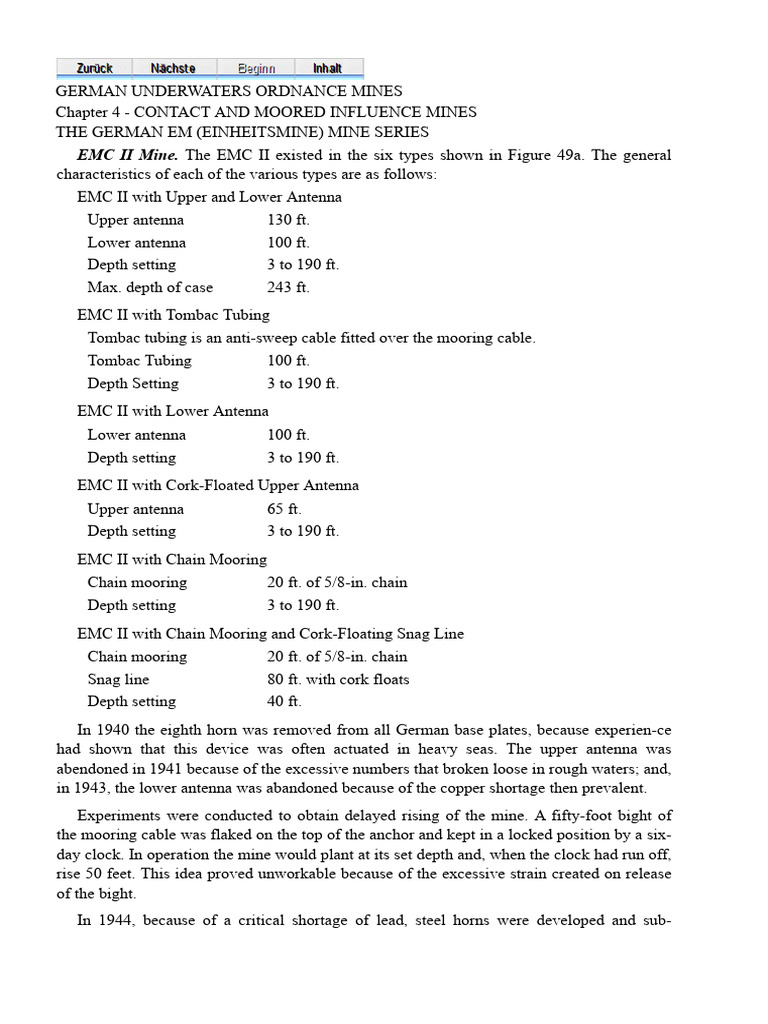 German Underwater Ordnance Contact and Moored Influence Mines - EMC II ...