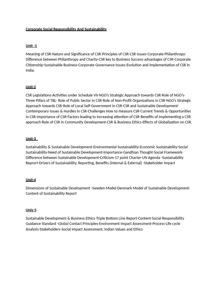 Corporate Social Responsibility and Sustainability Autonomous Syllabus ...