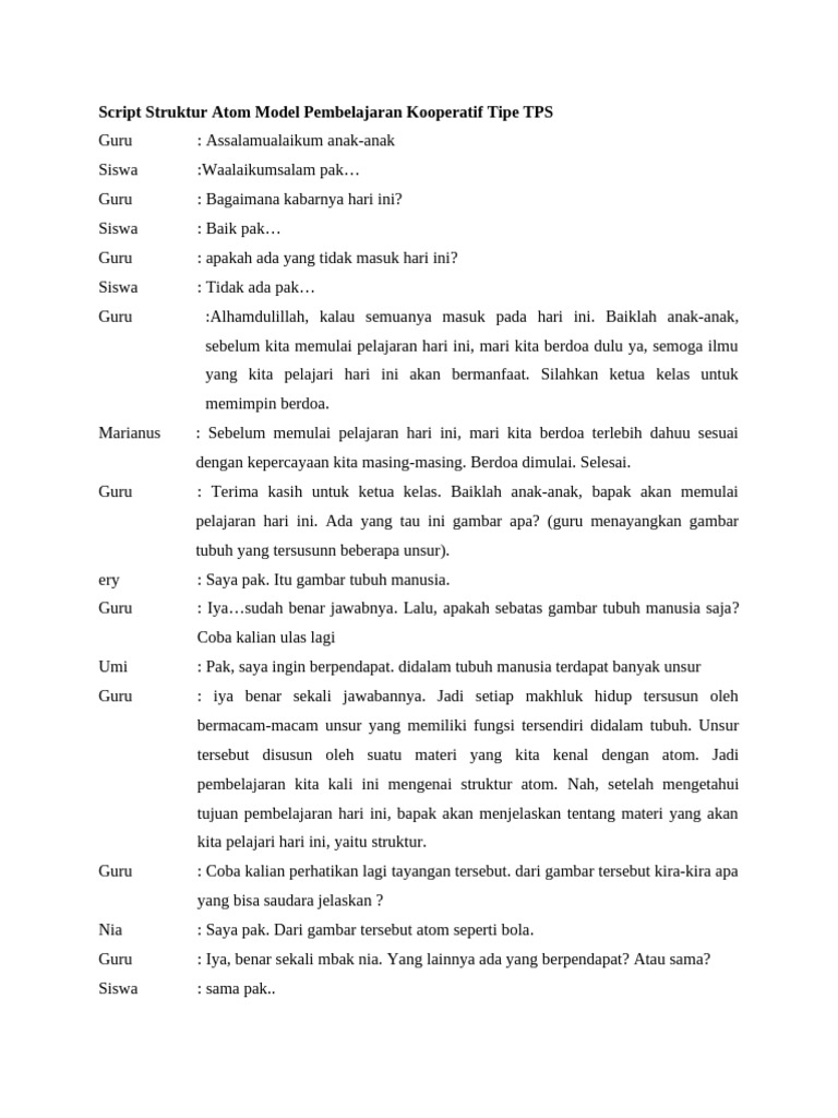 Script Atom | PDF | Seni & Disiplin Bahasa | Metode & Bahan Ajar