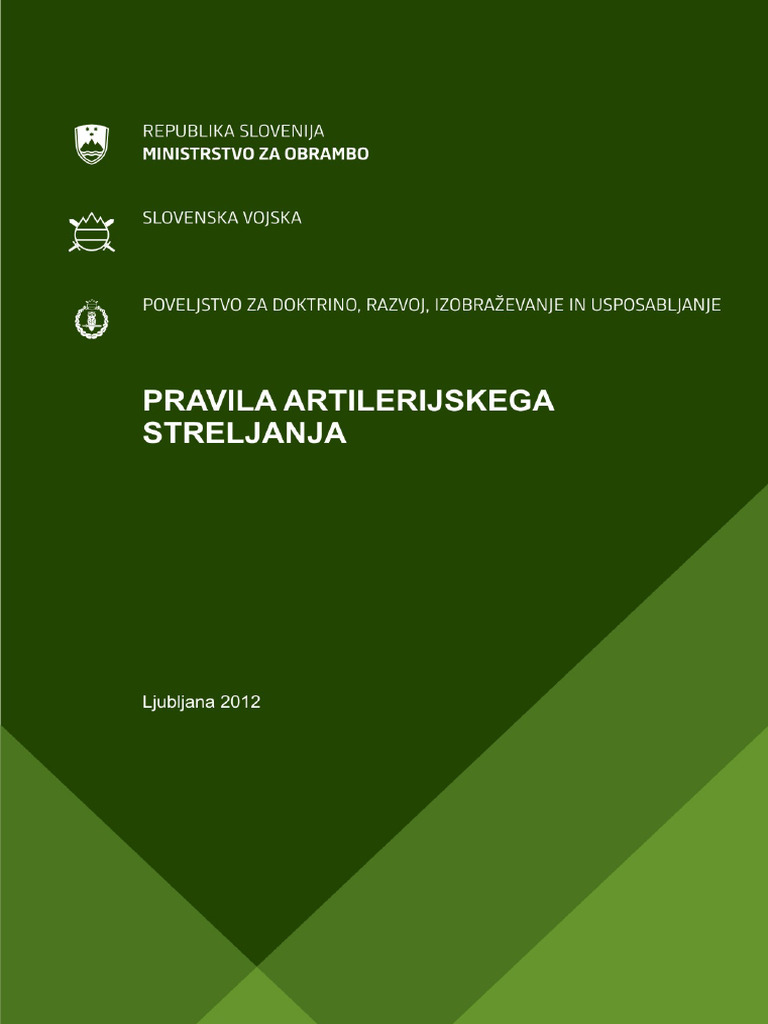 Pravila Artileriskega Streljanja Poje - Jozef | PDF