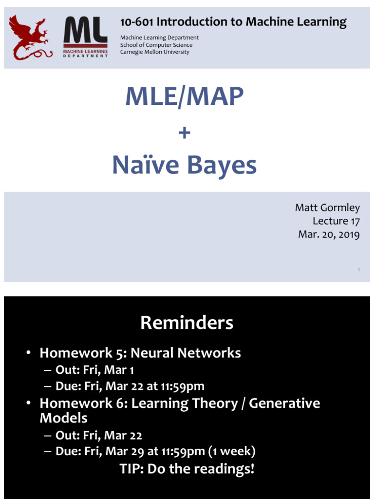 lecture17-mle-map | PDF | Estimation Theory | Statistical Analysis