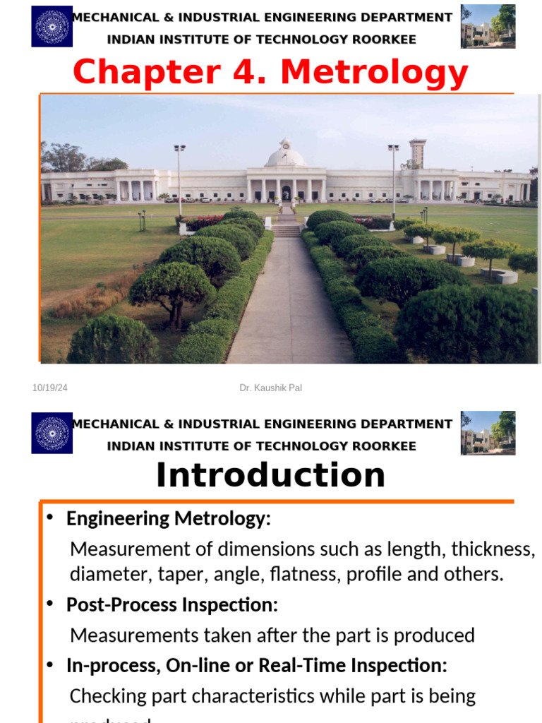 Lecture-4-Metrology | PDF | Engineering Tolerance | Metrology