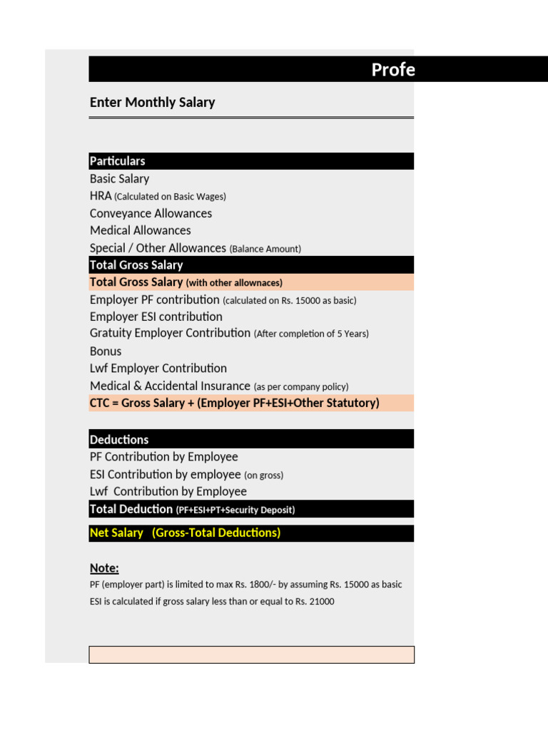 Ctc Format | PDF | Salary | Employment
