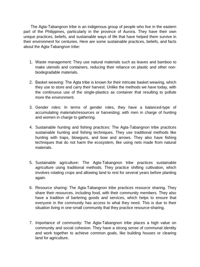 Agta-Tabangnon Tribe | PDF | Agriculture | Hunting