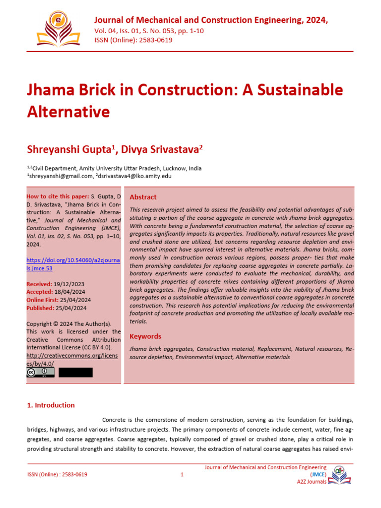 Jhama Brick in Construction A Sustainable Alternat | PDF | Concrete ...