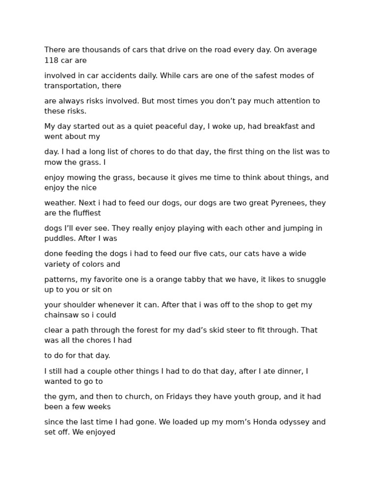 narrative writing car accident | PDF