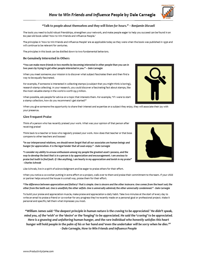 How to Win Friends and Influence People | PDF | Psychological Concepts ...