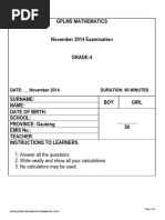 Grade 4 Mathematics Test Term 4 2022 | PDF | Volume | Mathematics