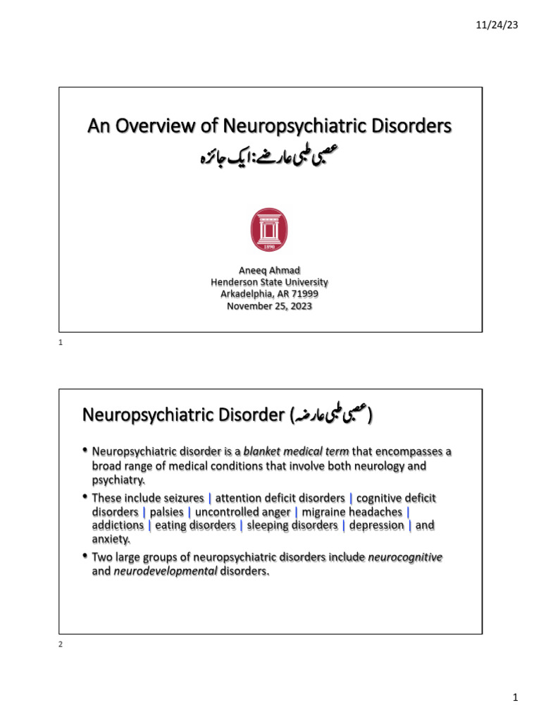 Neuropsychiatric Disorders | PDF | Attention Deficit Hyperactivity ...