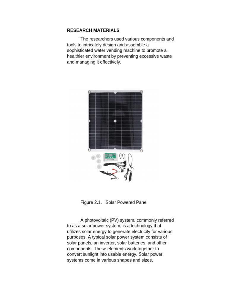 Research Materials Final | PDF | Photovoltaic System | Solar Power