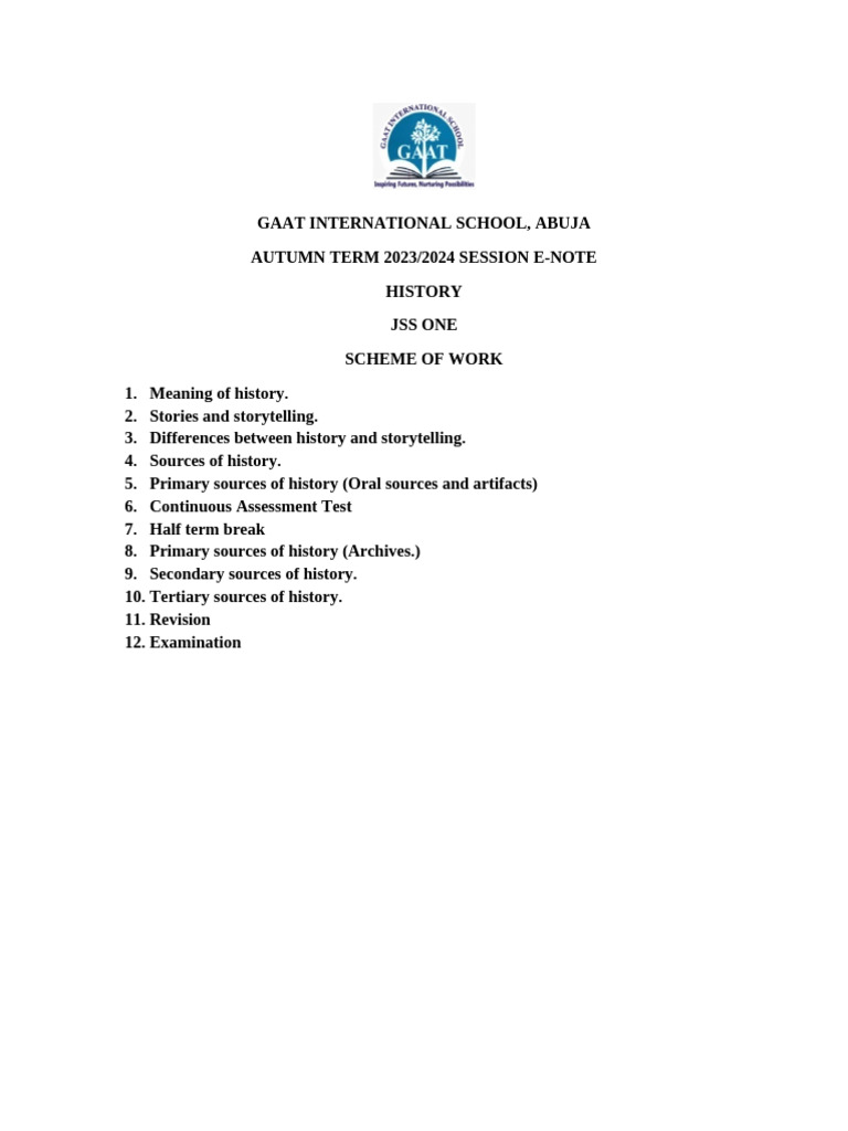 JS1 History Autumn Term 2023-2024 E-Note | PDF | Storytelling | Archive