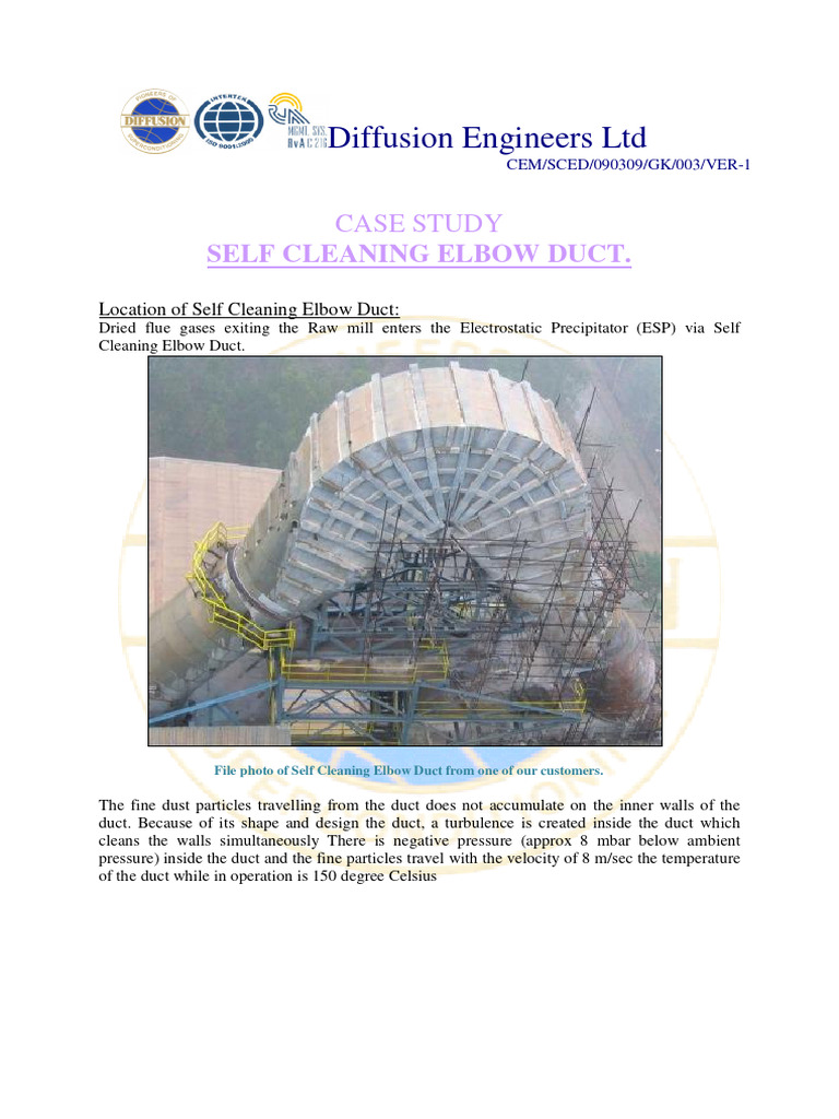 Self-Cleaning Elbow Duct Case Study | PDF | Welding | Construction