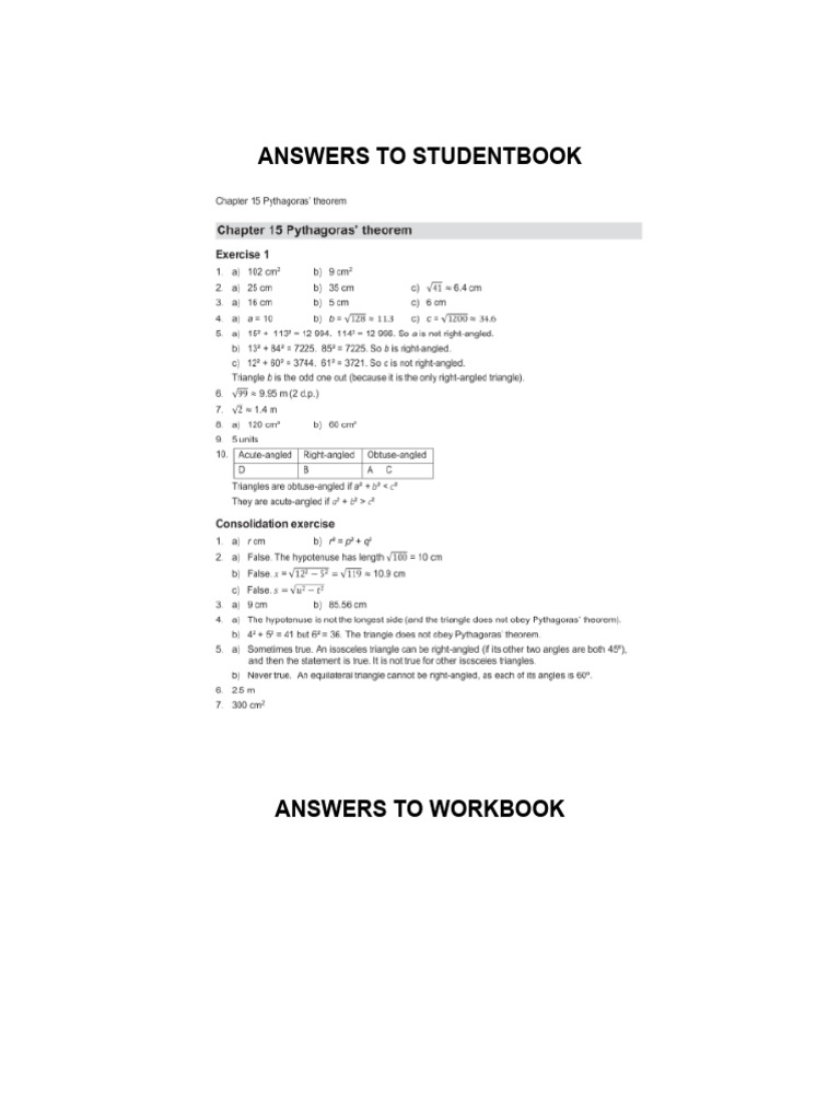 Ch-15 Answers To Studentbook and Workbook | PDF