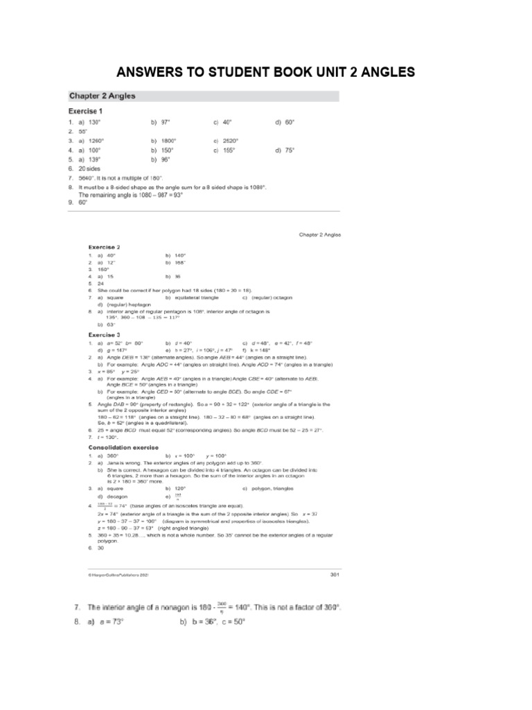 Ch-2 Answers To Student Book and Workbook | PDF